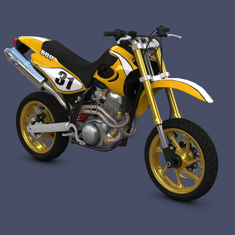 race supermoto bike 3d lwo