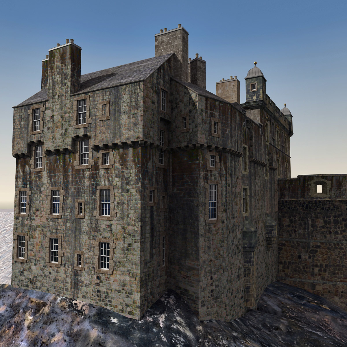 3d edinburgh castle scene model