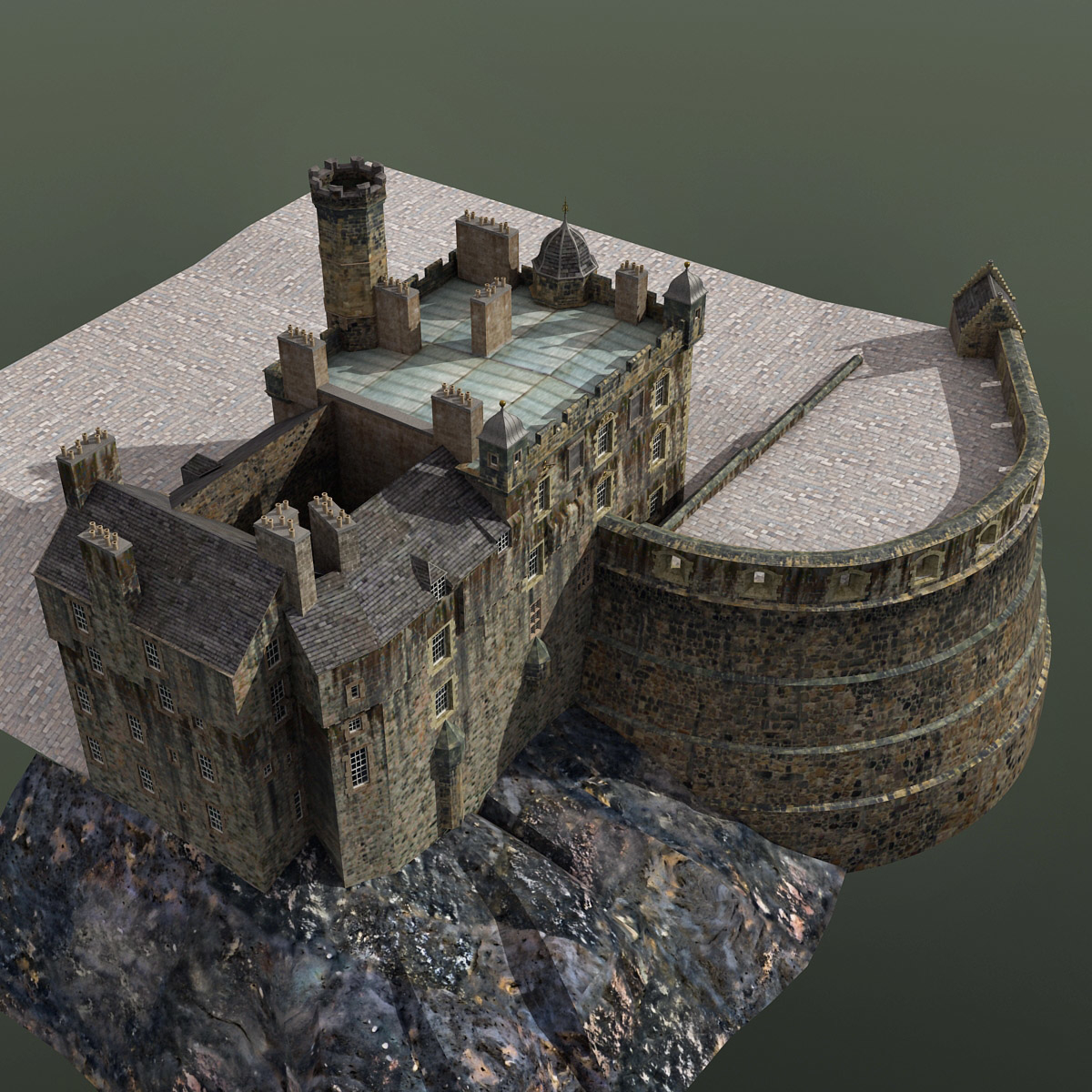 3d edinburgh castle scene model