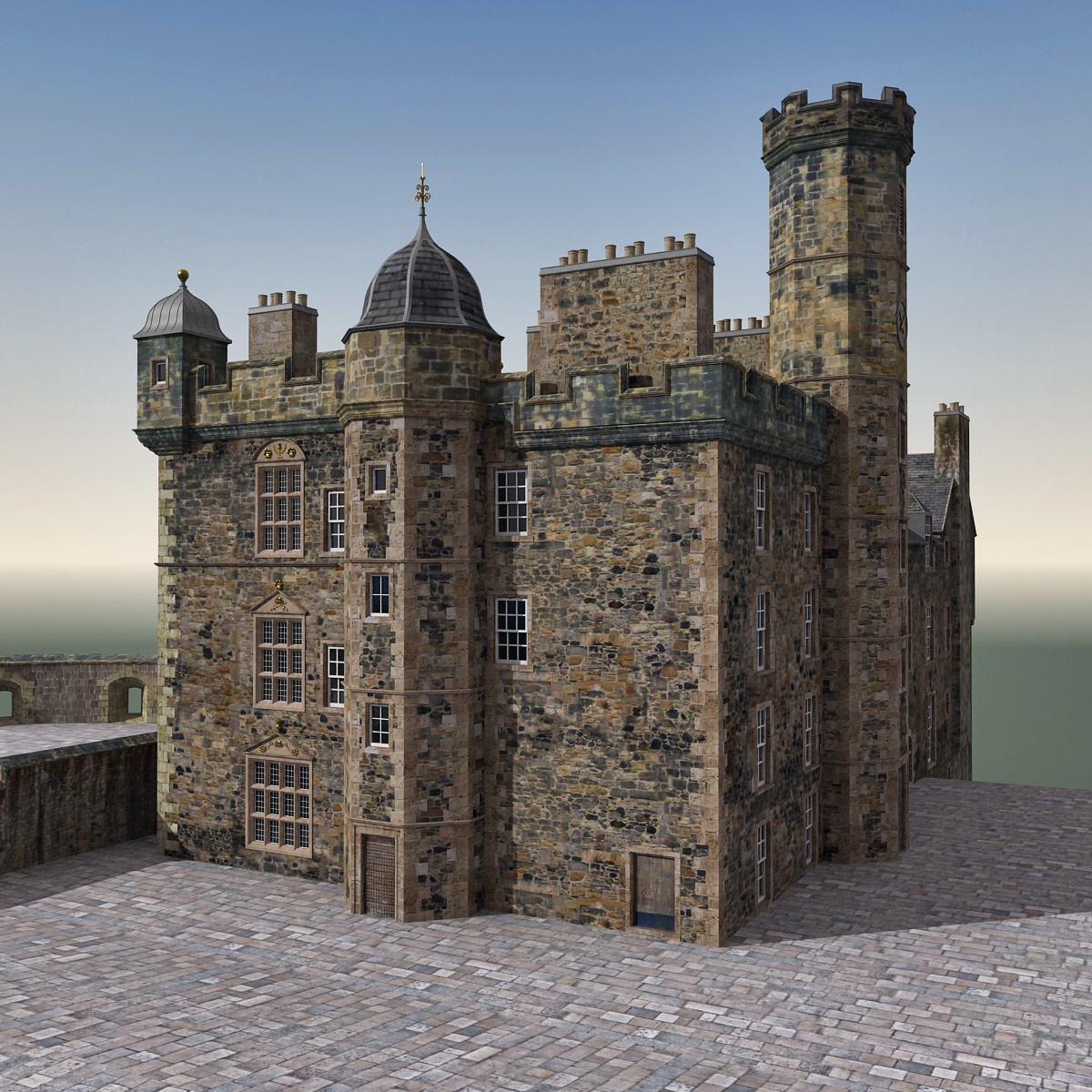 3d edinburgh castle scene model