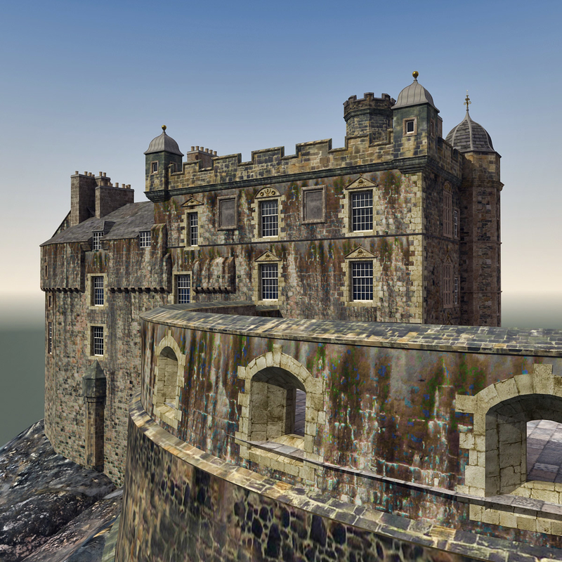 3d edinburgh castle scene model