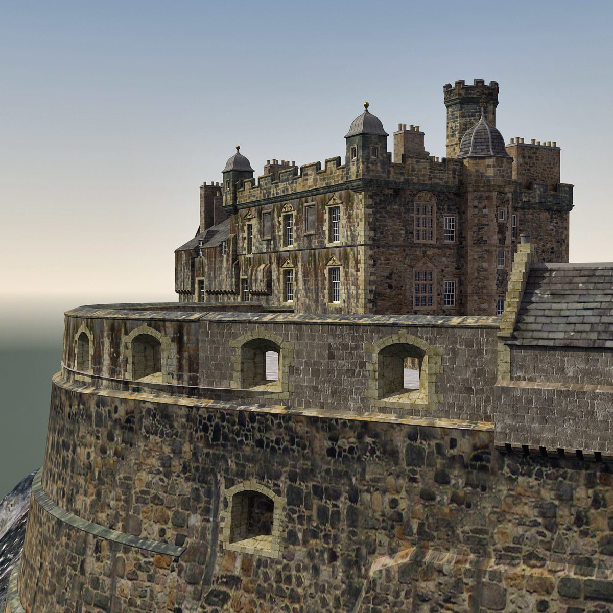 3d edinburgh castle scene model