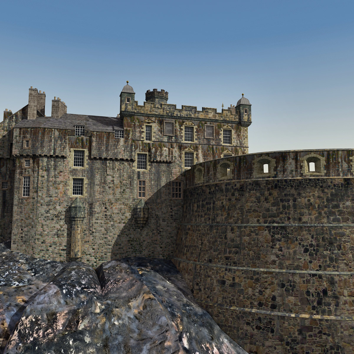 3d edinburgh castle scene model