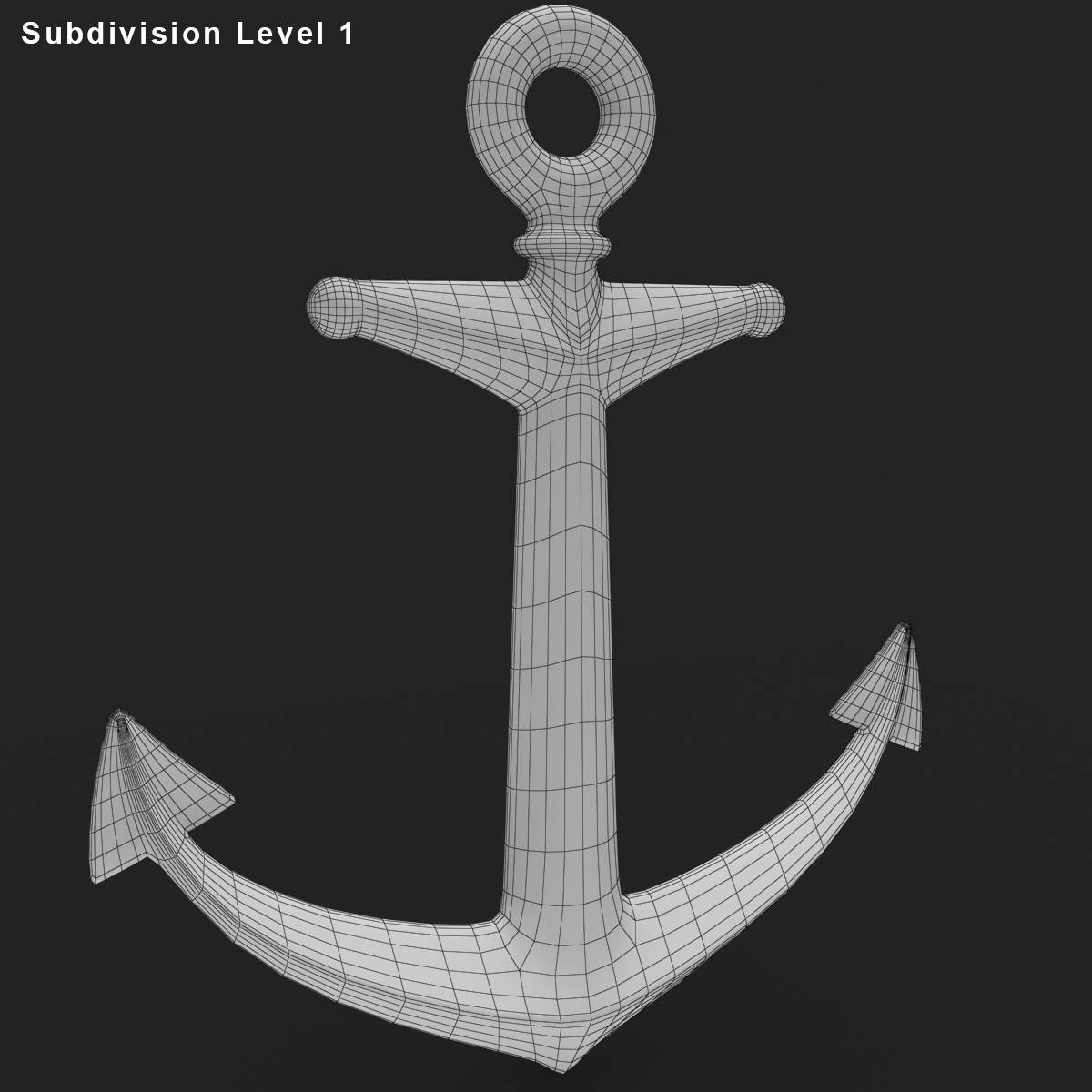 anchor gold black 3d model