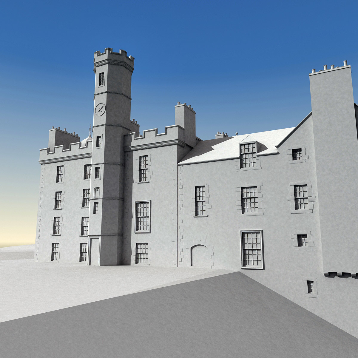 3d edinburgh castle scene model