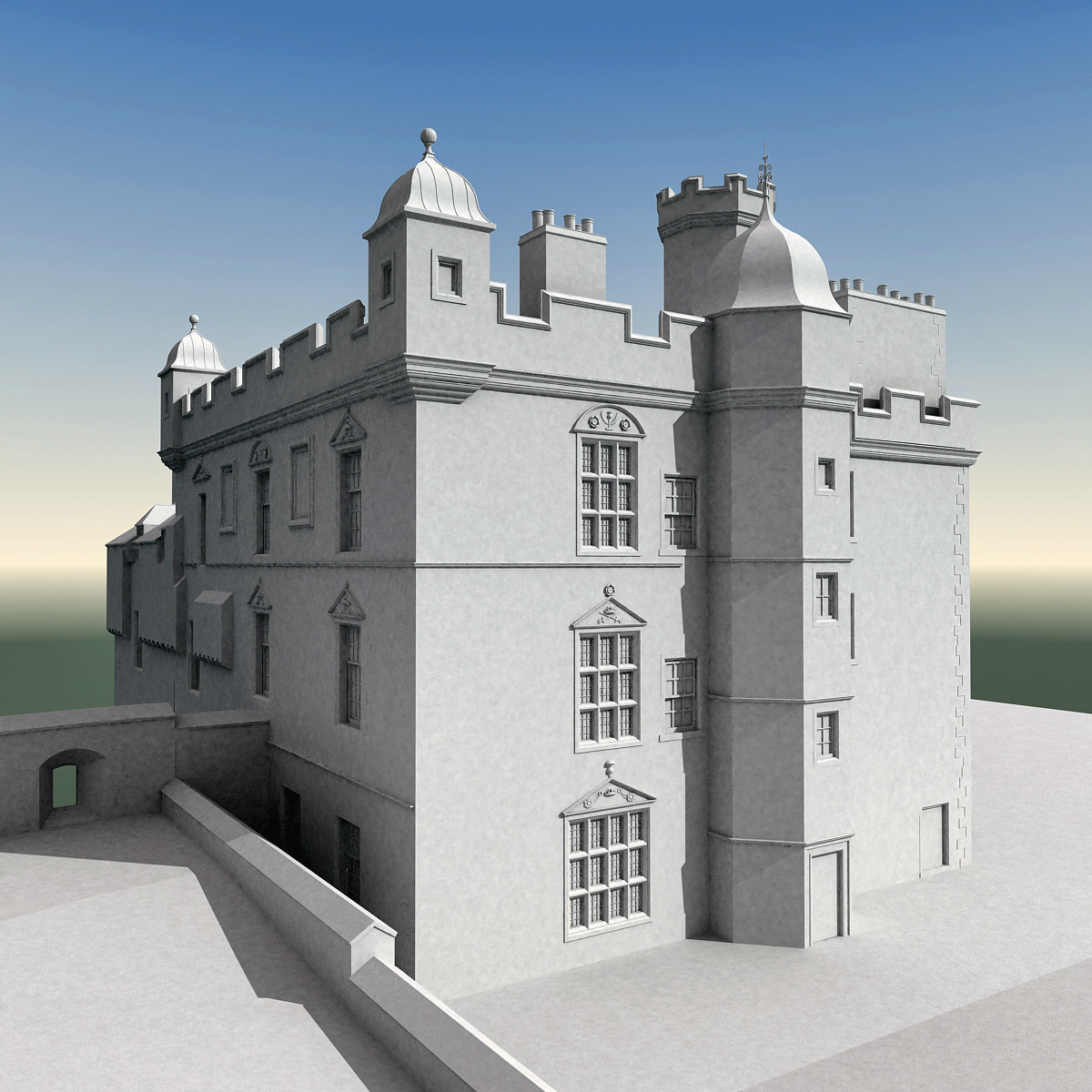 3d edinburgh castle scene model