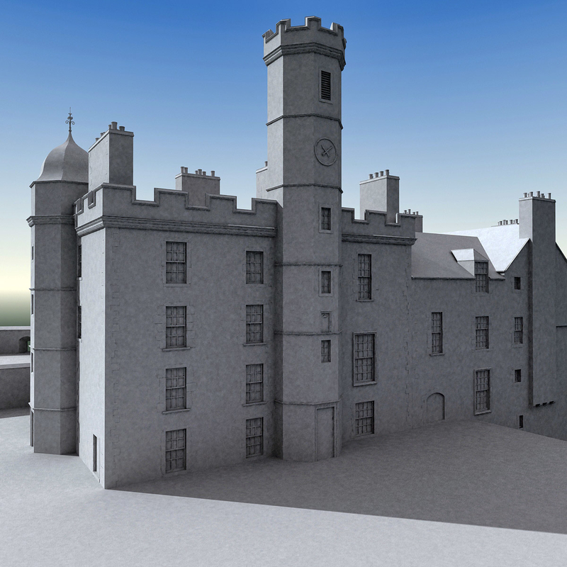 3d edinburgh castle scene model