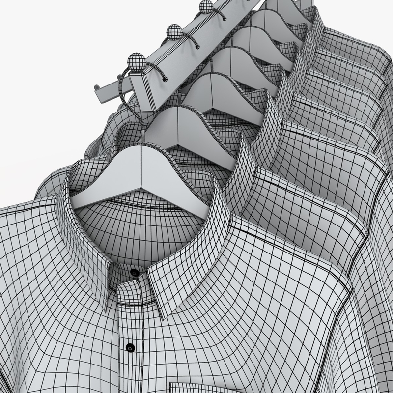 3d model dress shirt rack 1