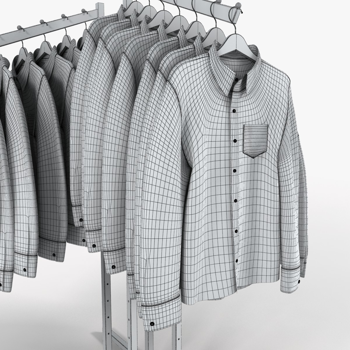 3d model dress shirt rack 1