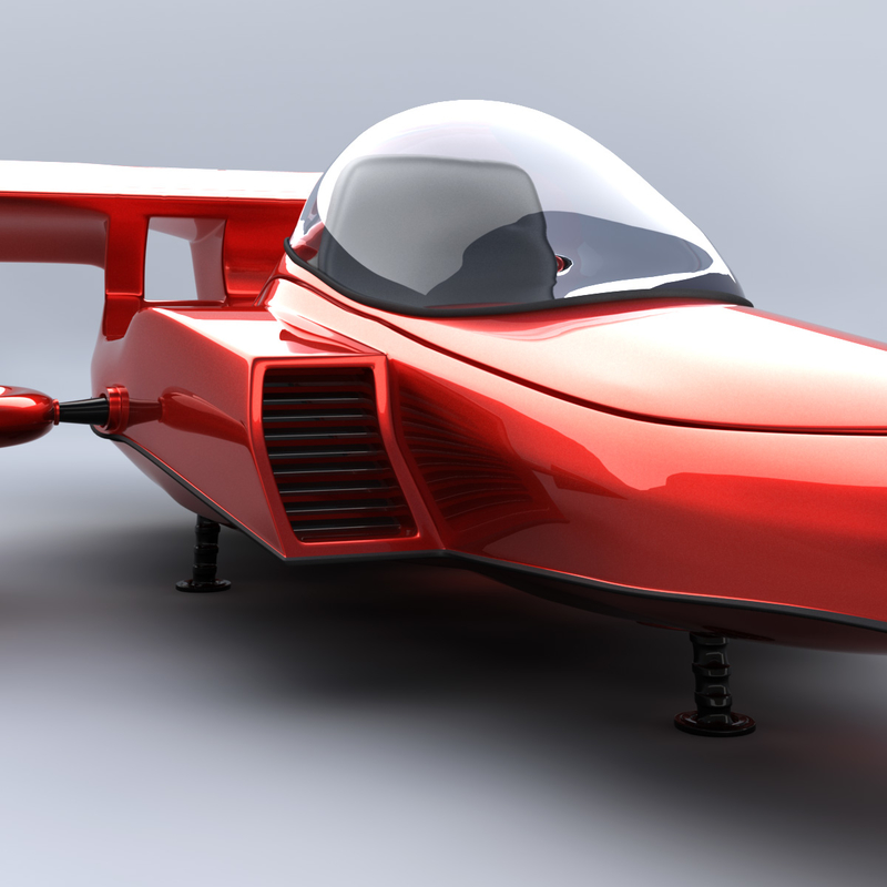 3d future space racing ship model