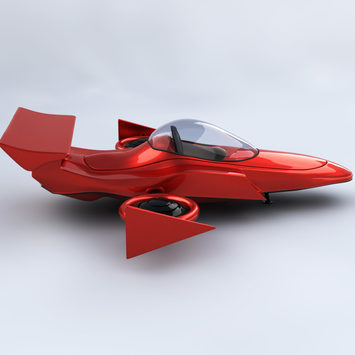 3d future space racing ship model