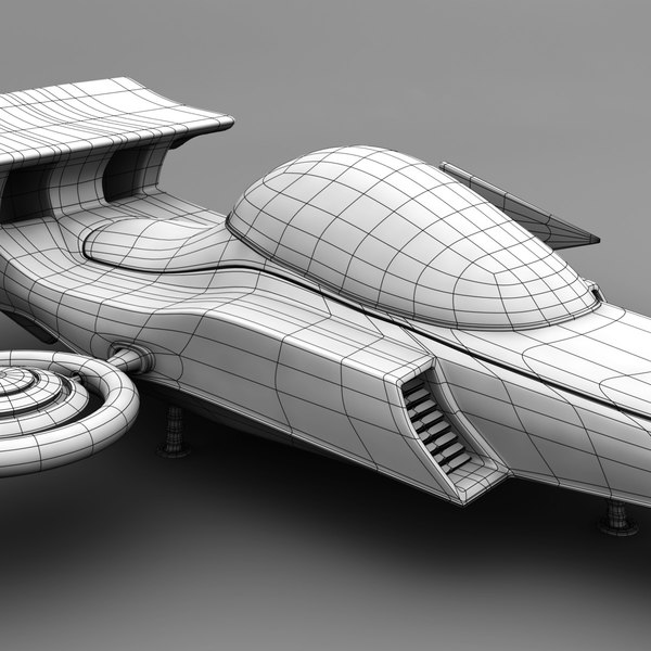 3d future space racing ship model