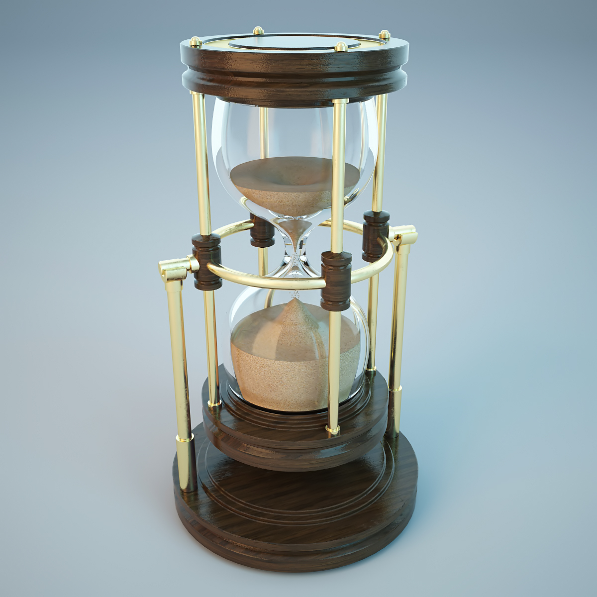 hourglass wood 3d 3ds