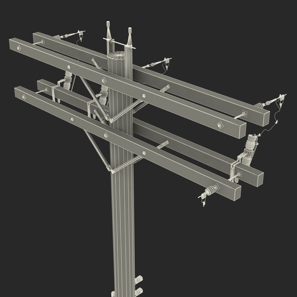 3d model utility pole 2