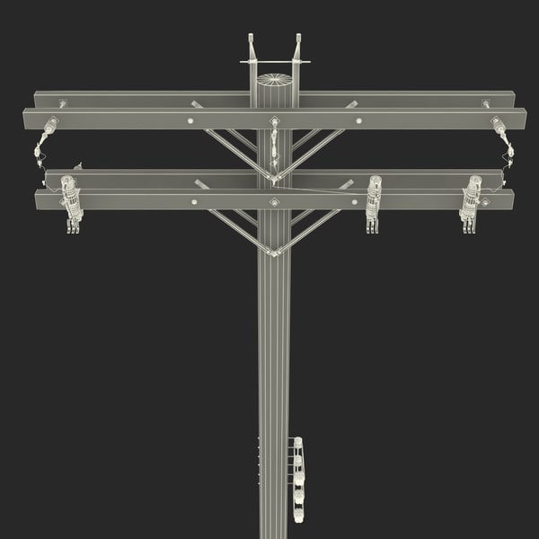 3d model utility pole 2