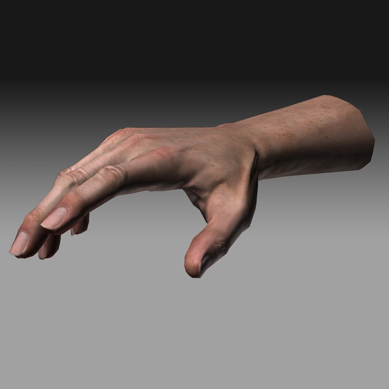 hand quad high-res 3d model