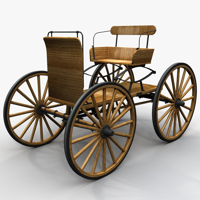 buckboard wagon obj