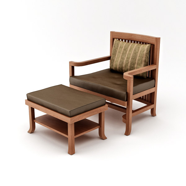 max frank lloyd spindle chair ottoman