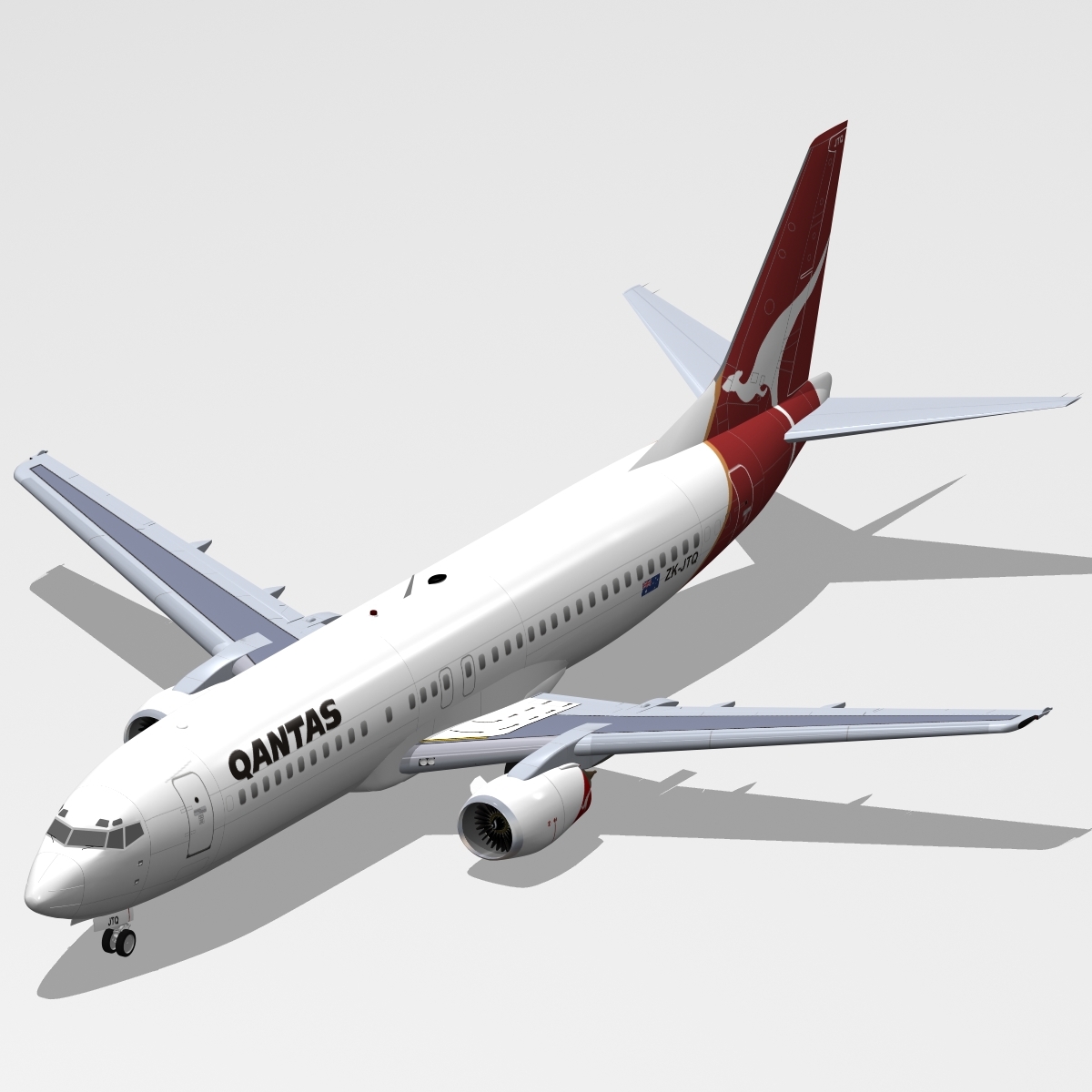 3d model b 737-400 qantas