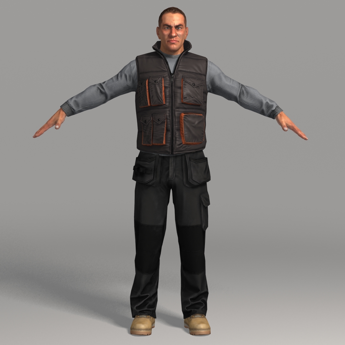 3d male workman man