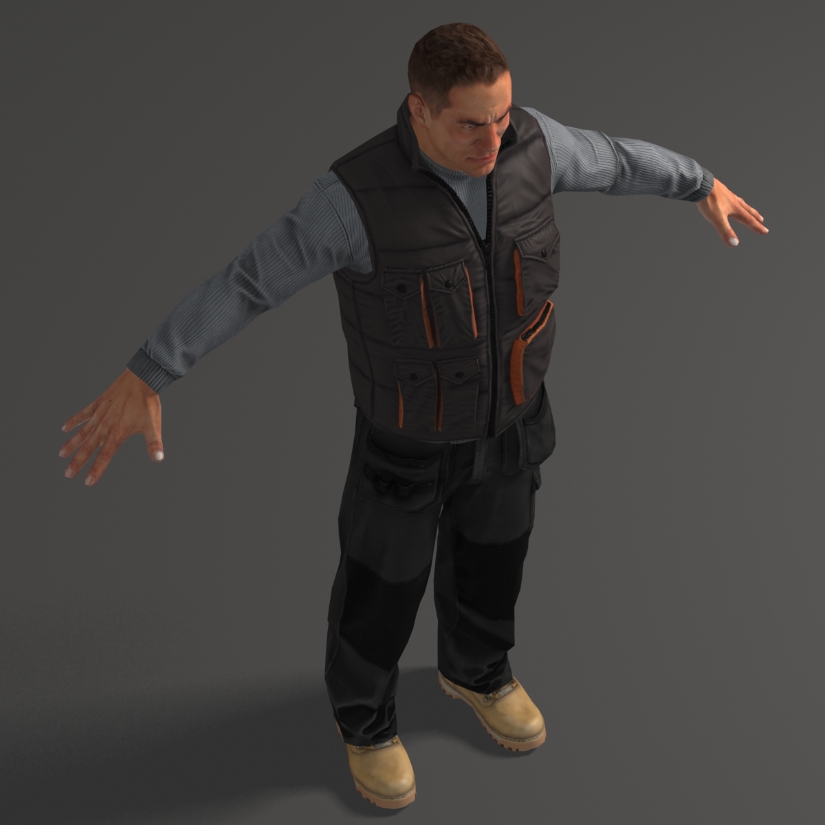 3d male workman man