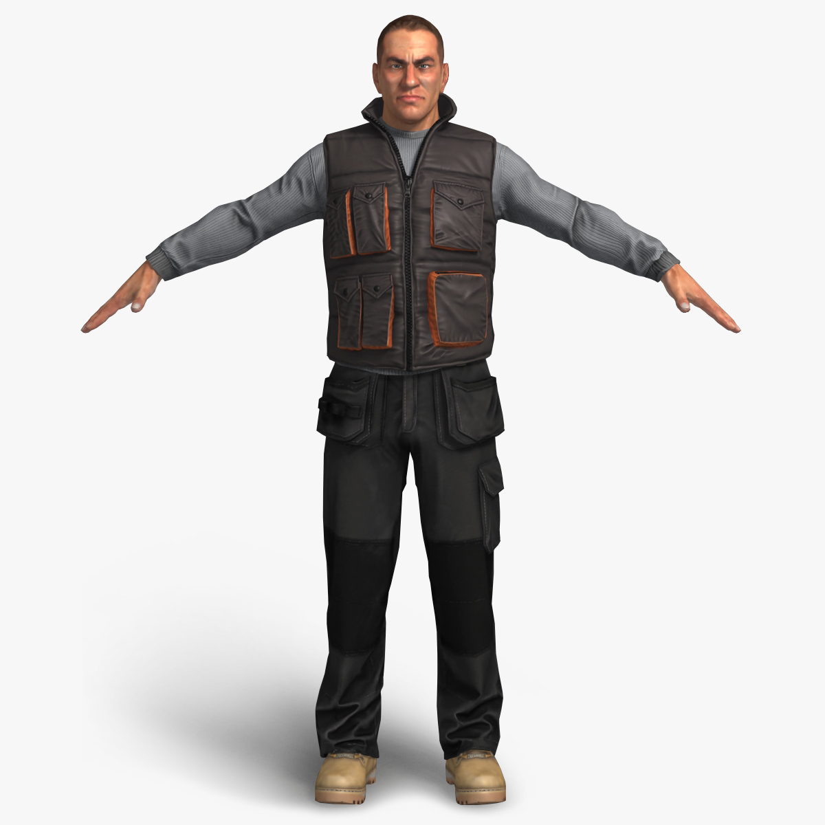 3d male workman man