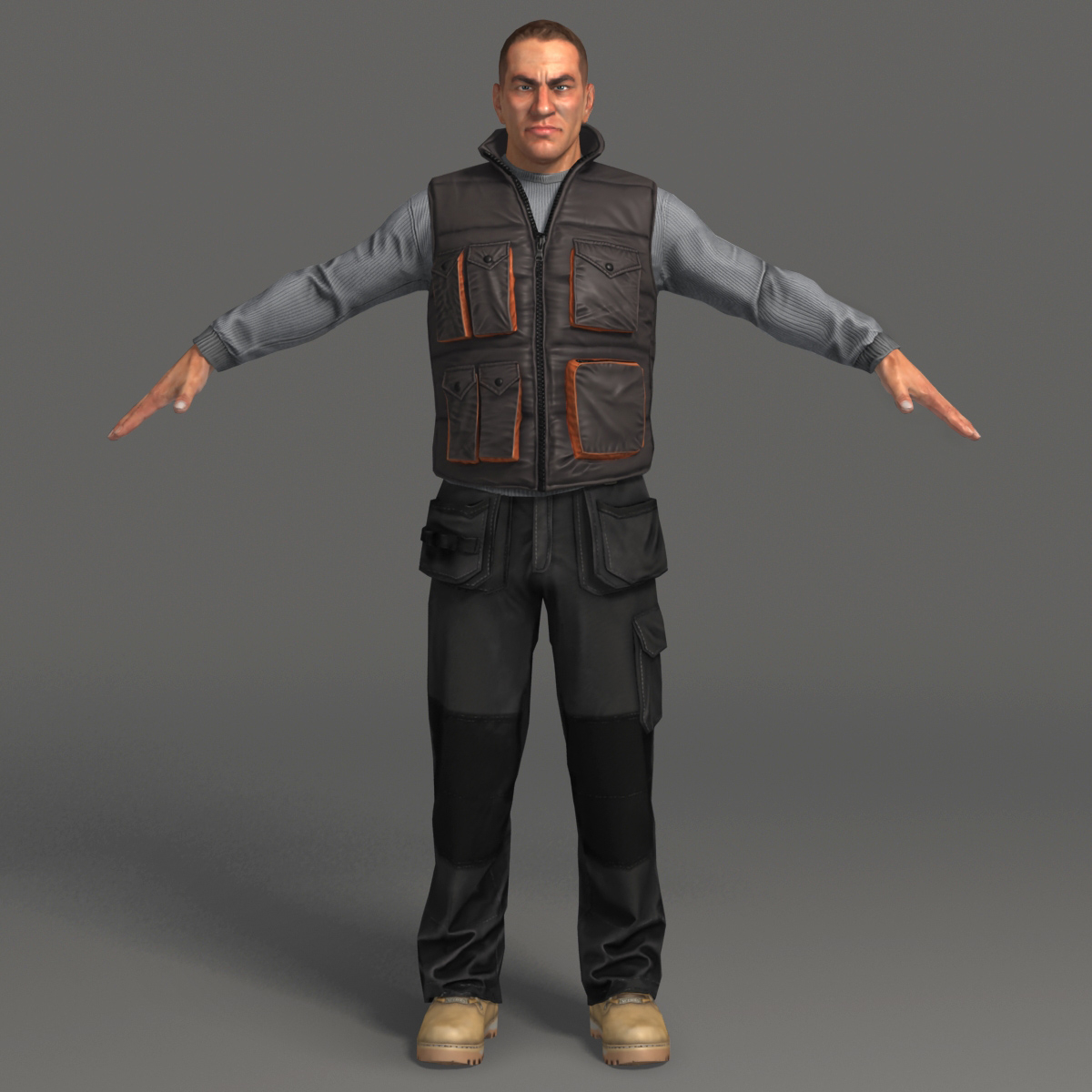 3d male workman man