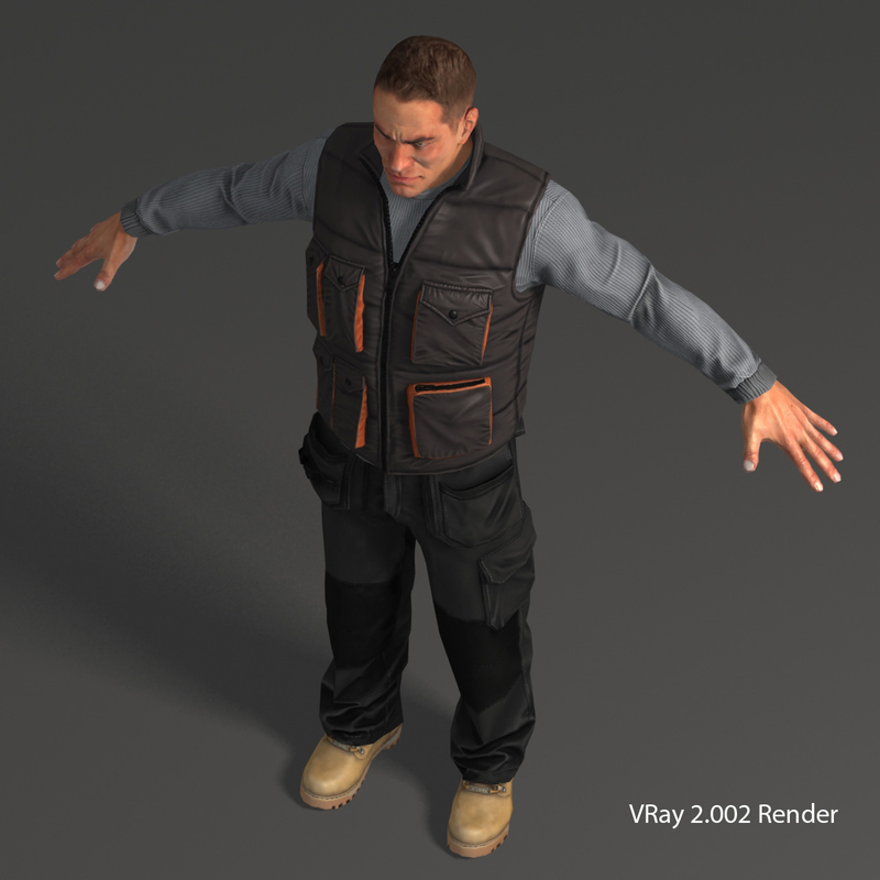 3d male workman man
