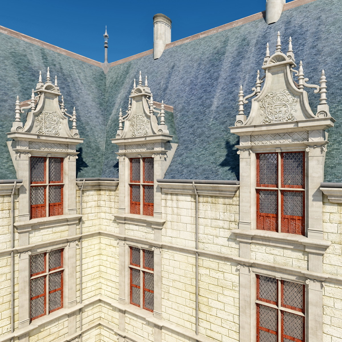 castle azay le rideau 3d model