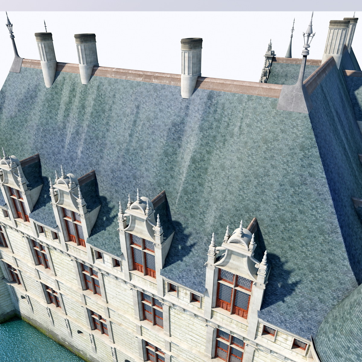 castle azay le rideau 3d model