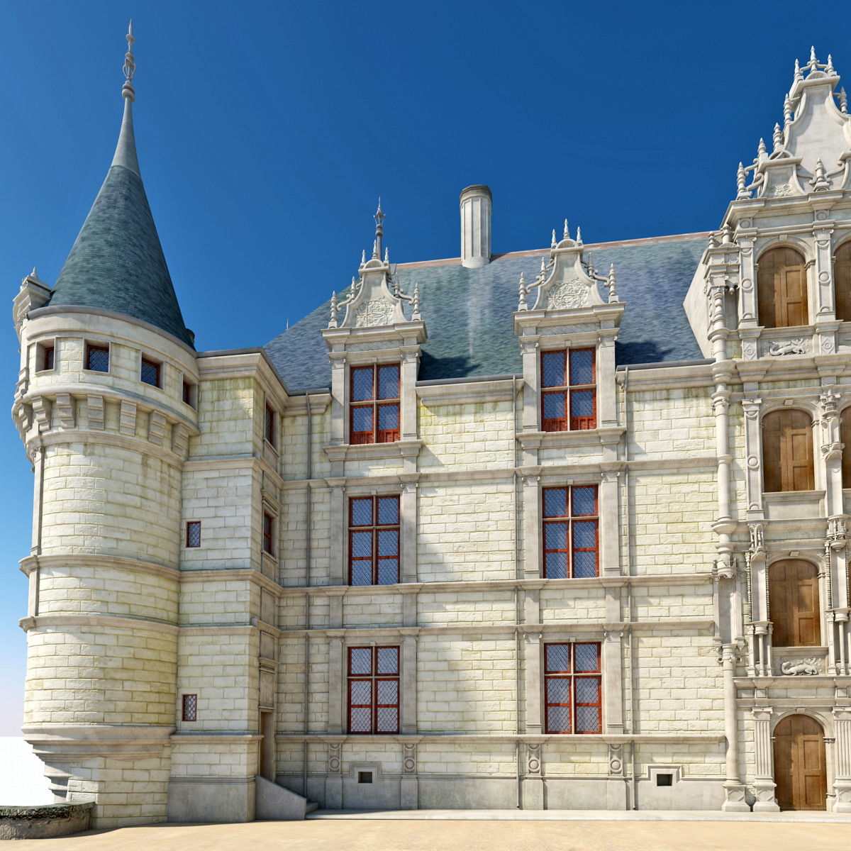 castle azay le rideau 3d model