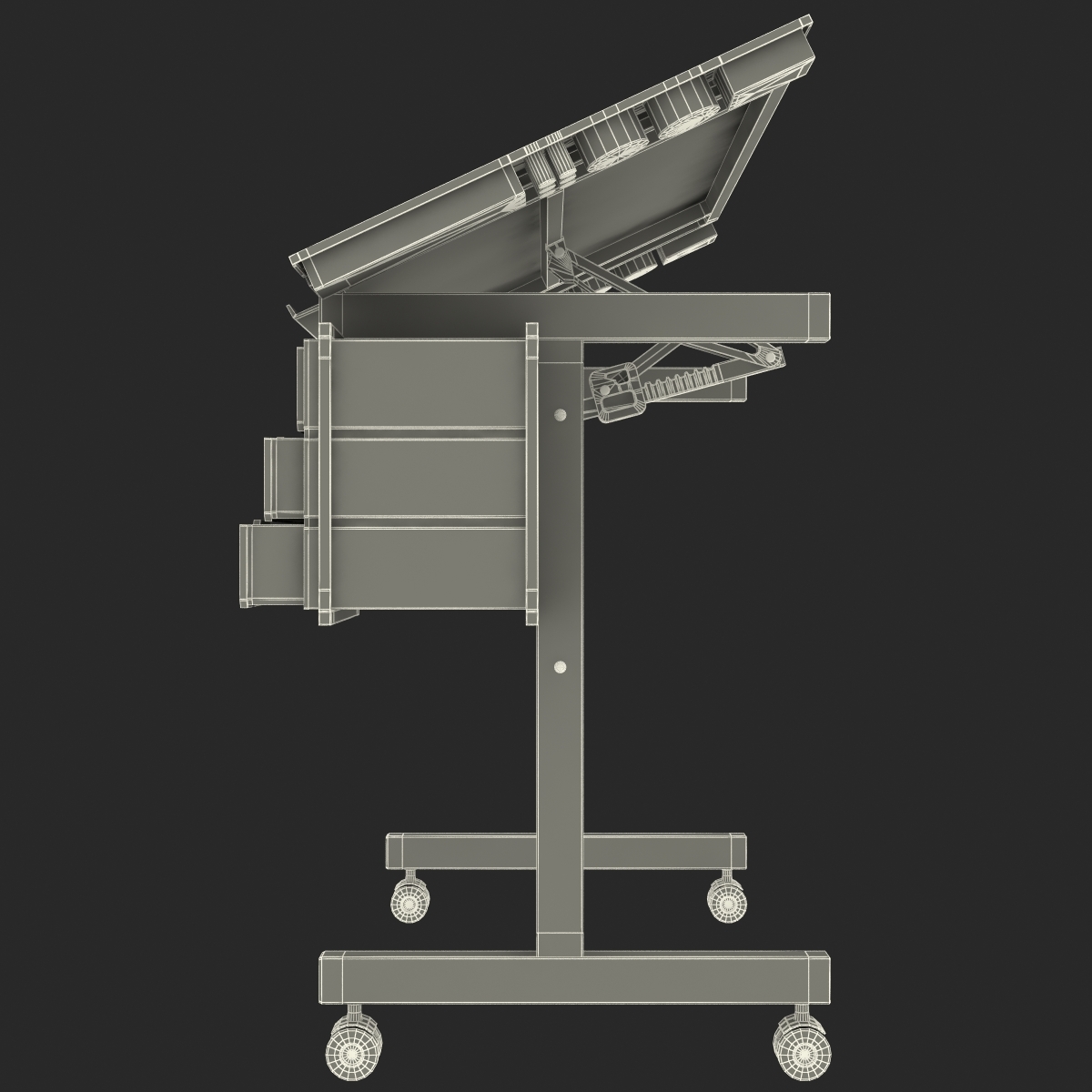 vision station glass drafting table 3ds