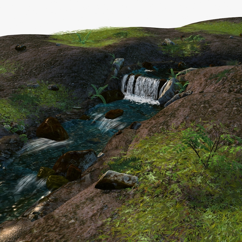 stream water animation 3d max