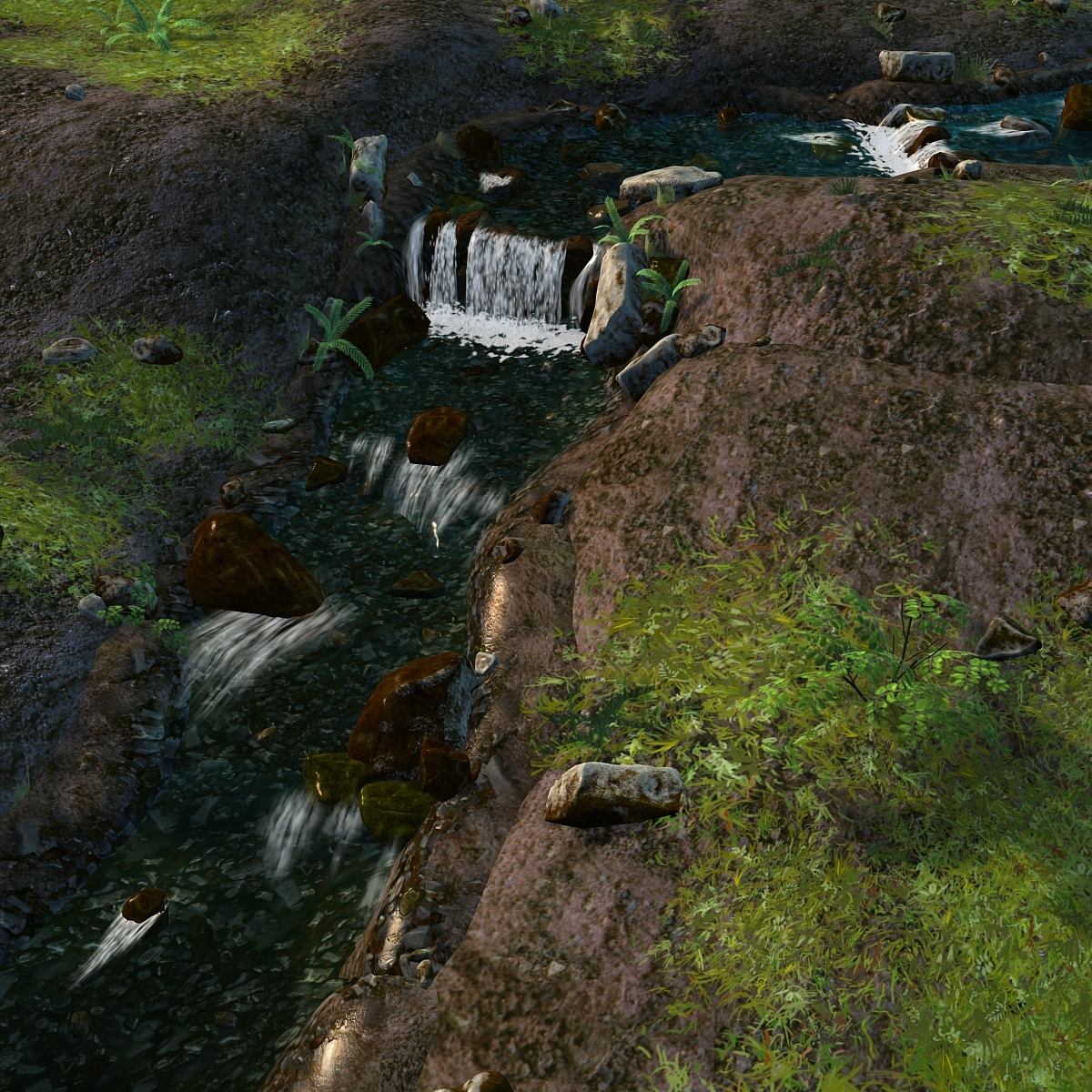 stream water animation 3d max