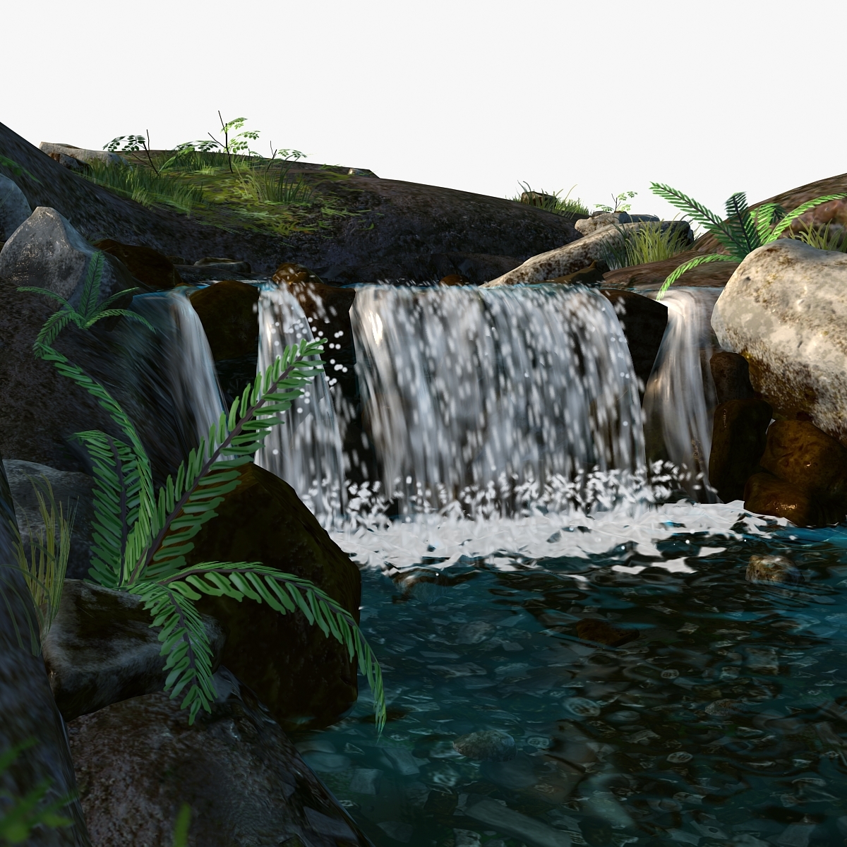 stream water animation 3d max