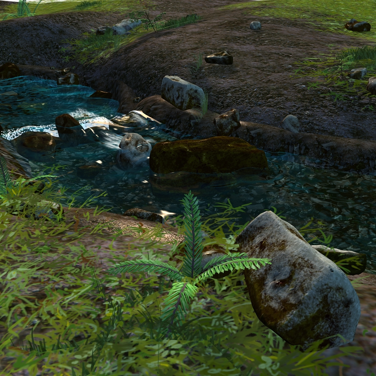 stream water animation 3d max