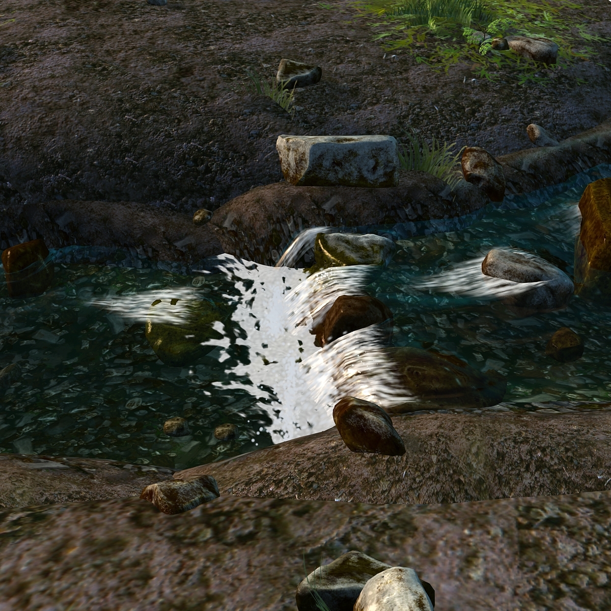 stream water animation 3d max