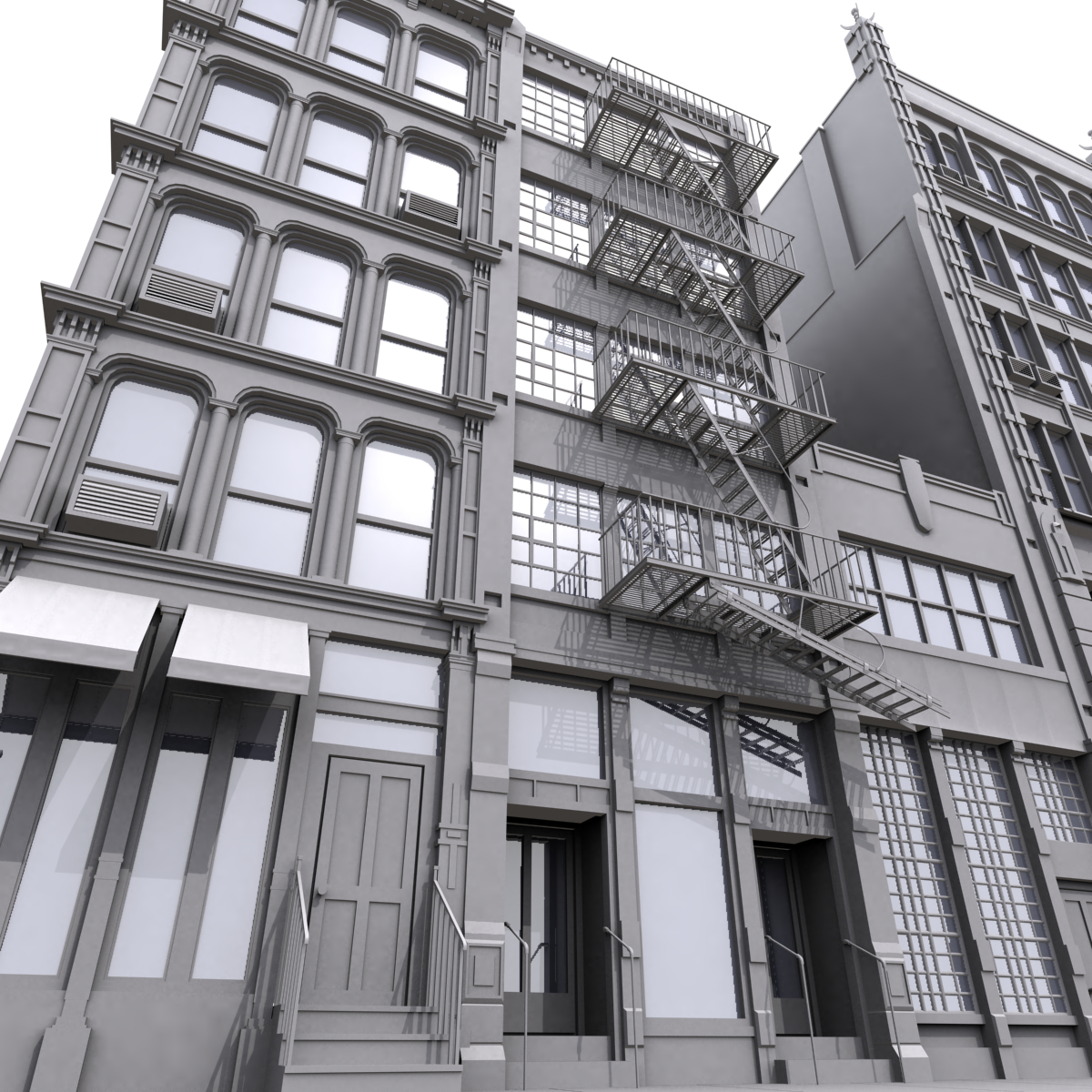 3d model city block