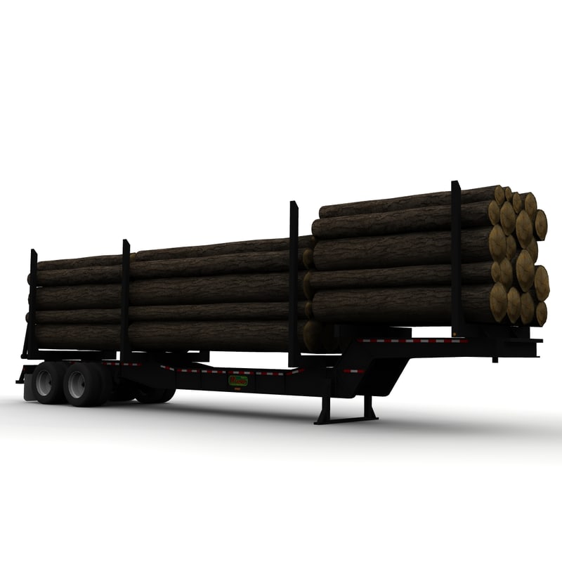 3d model of logger trailer logging