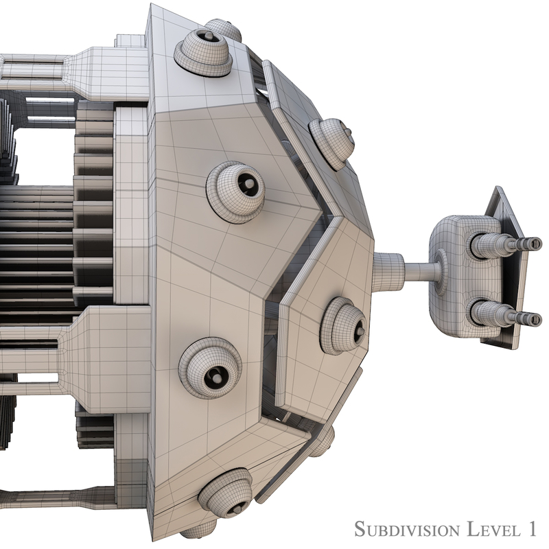 flying robot rig 3d model