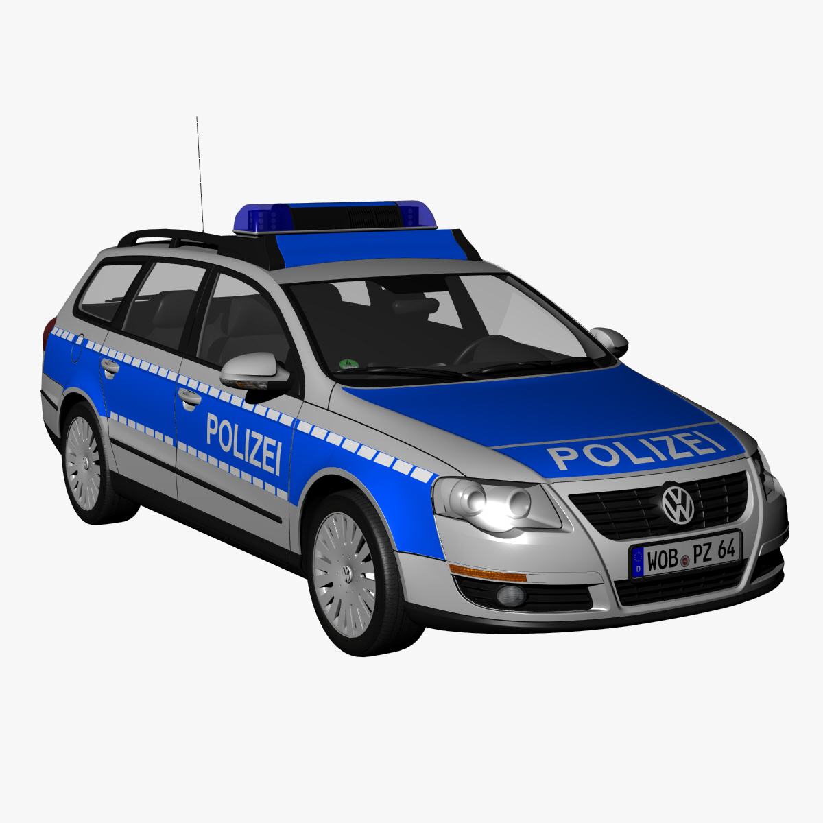 VW Passat Polizei 3D-Modell - TurboSquid 529042