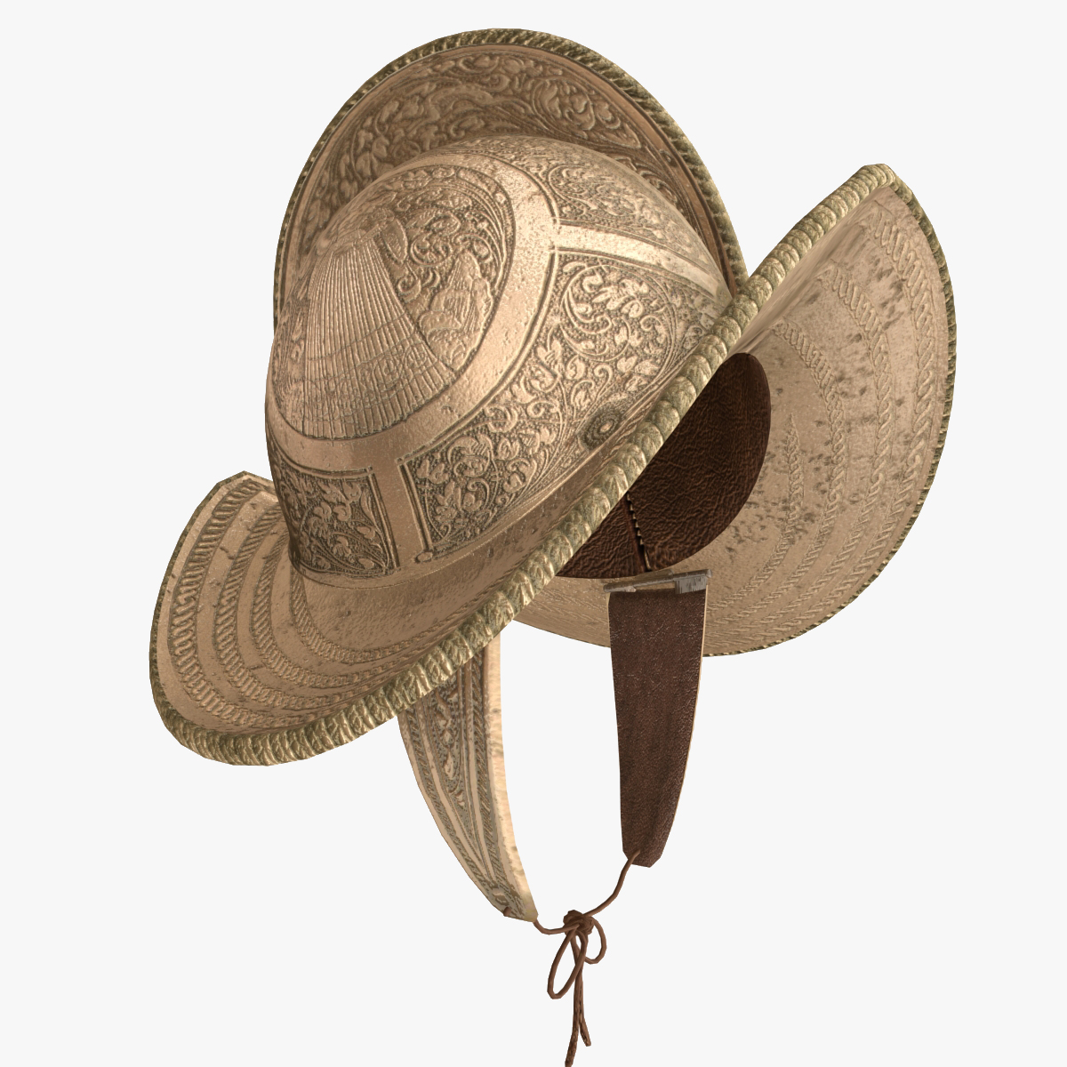 conquistador helmet comb morion 3d model