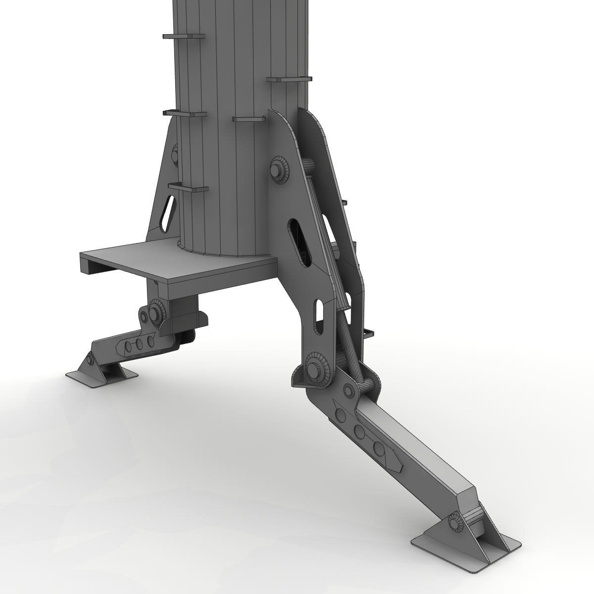 truck log loader crane 3d model