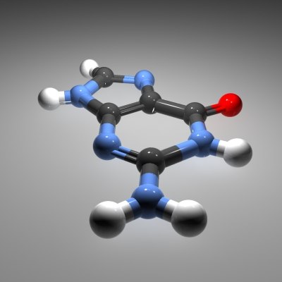 nucleobase guanine dna 3d model