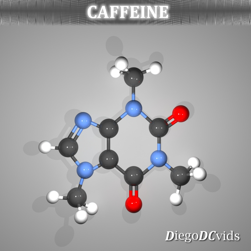 3d model caffeine bitter psychoactive