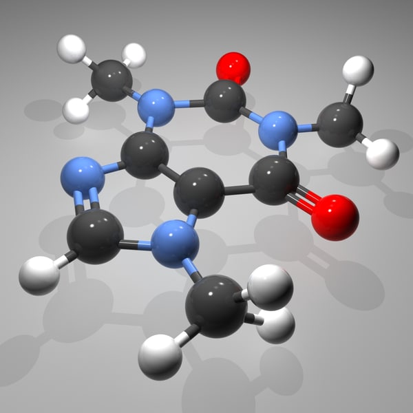 3d model caffeine bitter psychoactive