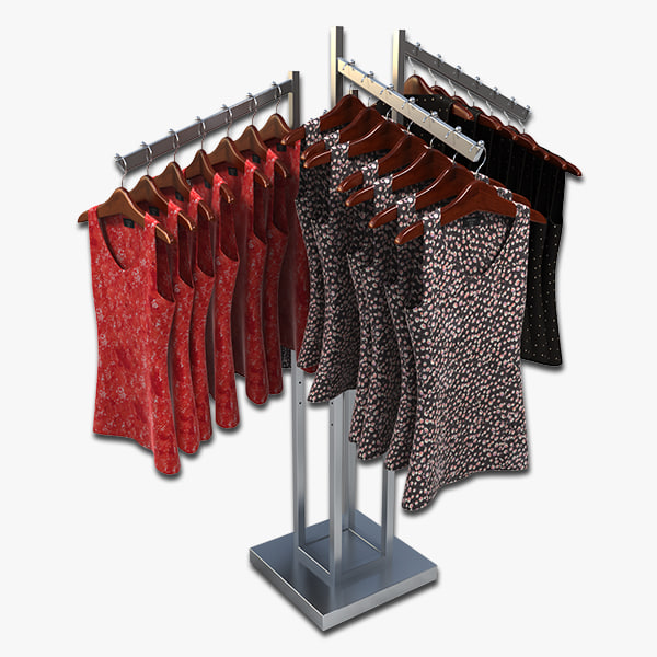 3d model women blouses rack