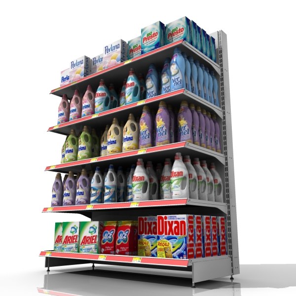 3d model detergents shelf