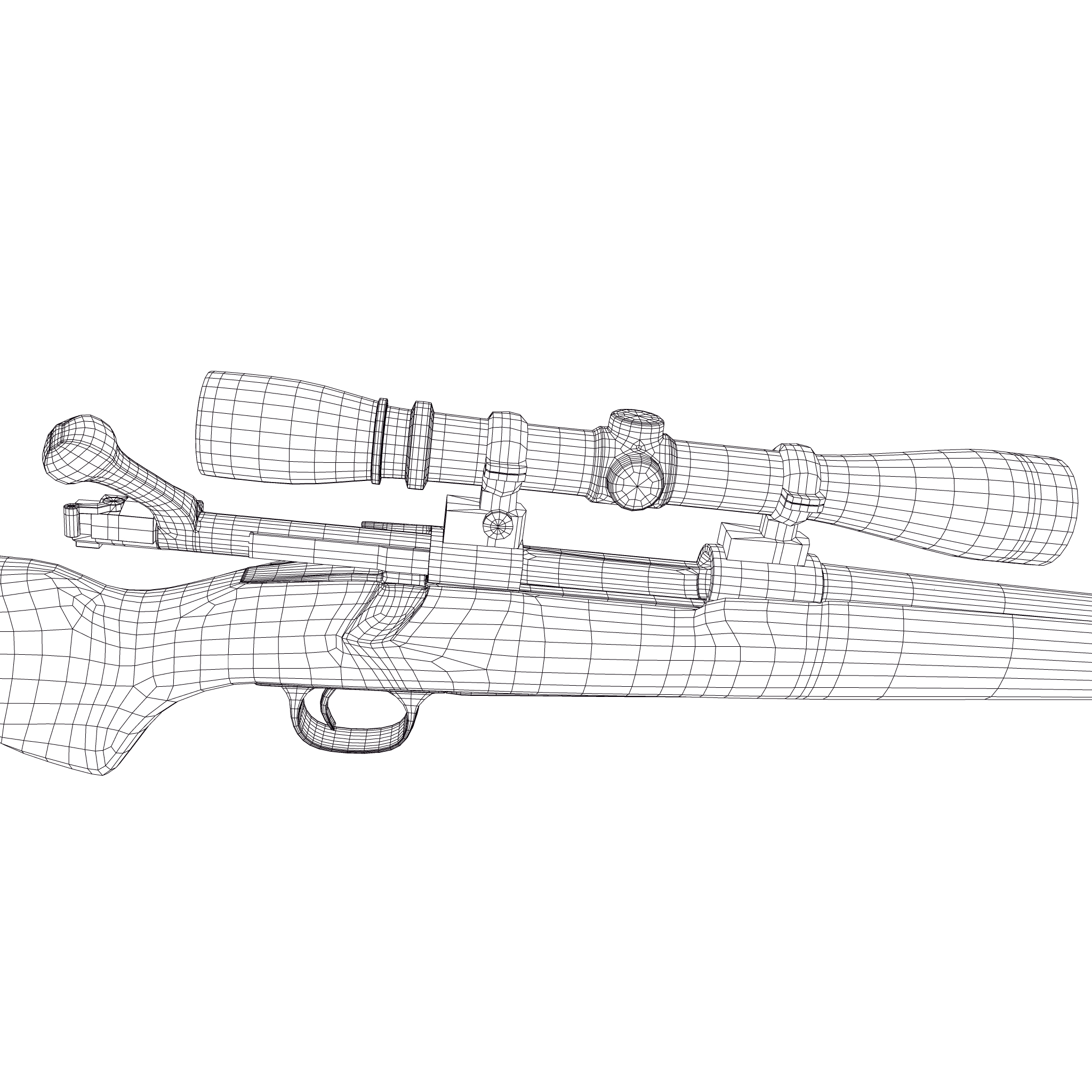 243 deer rifle scope 3d model