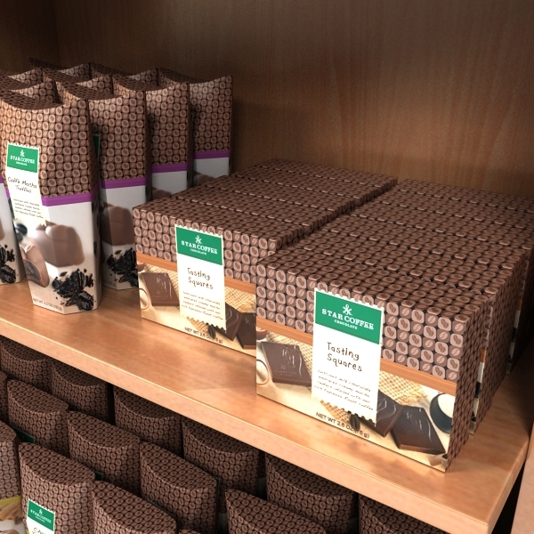 3d chocolate display rack